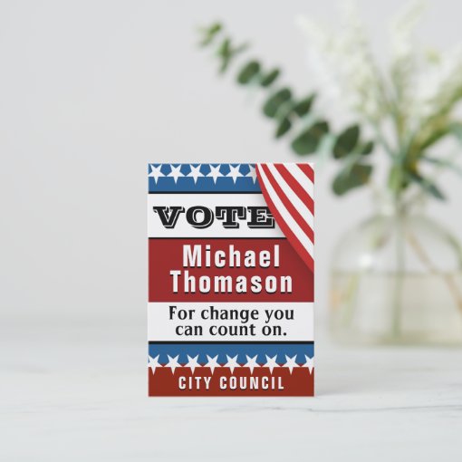 Campaign Election Template Business Card | Zazzle