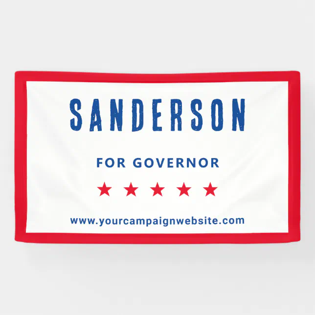 Campaign Name Red White Blue Political Election Banner | Zazzle