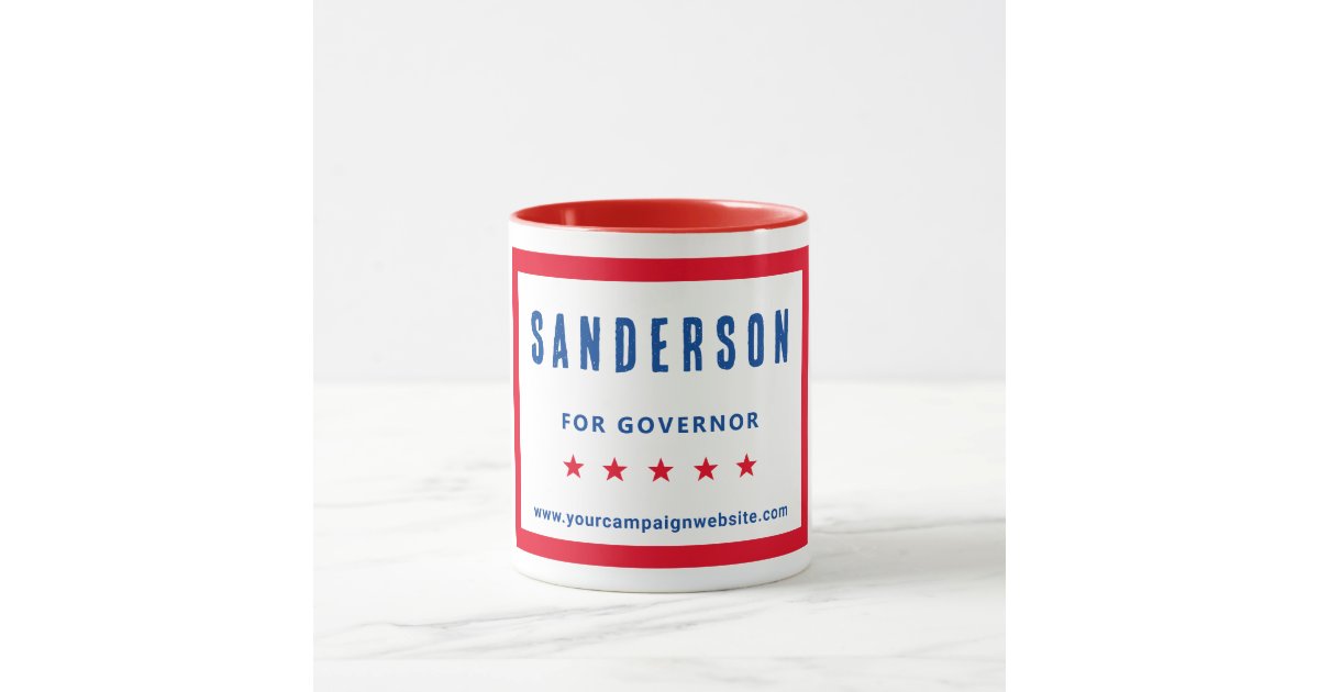 Campaign Name Red White Blue Political Election Mug | Zazzle