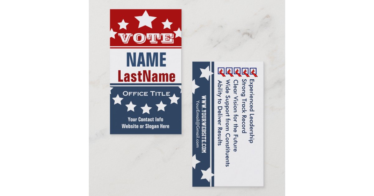 Campaign Political Template Business Card | Zazzle
