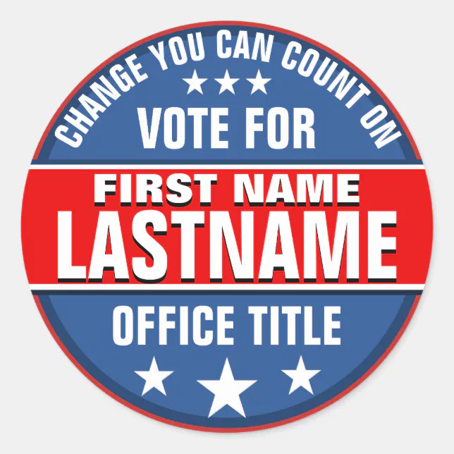Campaign Template Classic Round Sticker | Zazzle