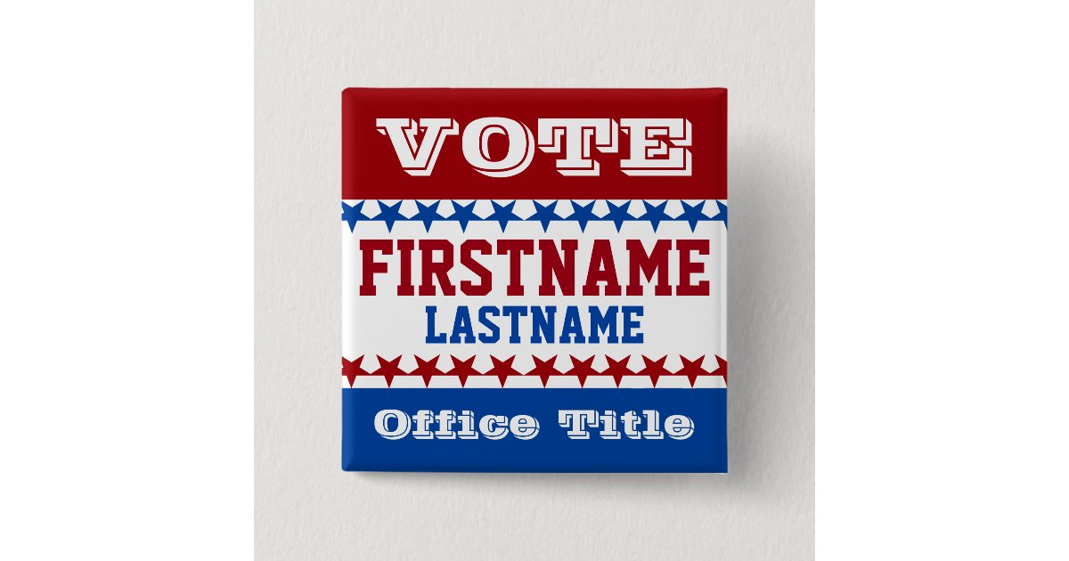 Campaign Template Custom Pinback Button | Zazzle