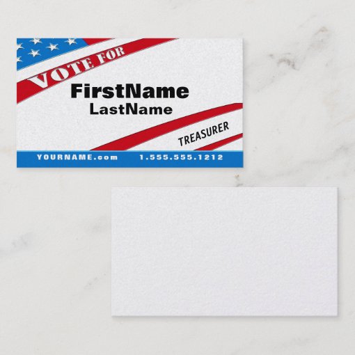 Campaign Template Patriotic Calling Card | Zazzle