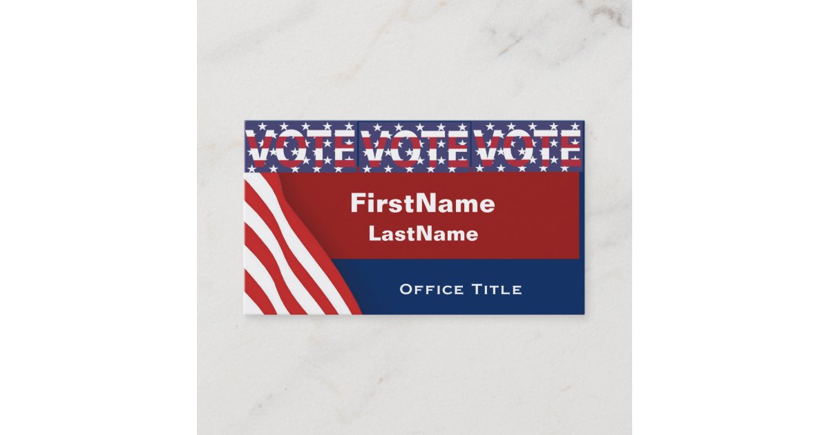 Campaign Template Vote Business Card | Zazzle