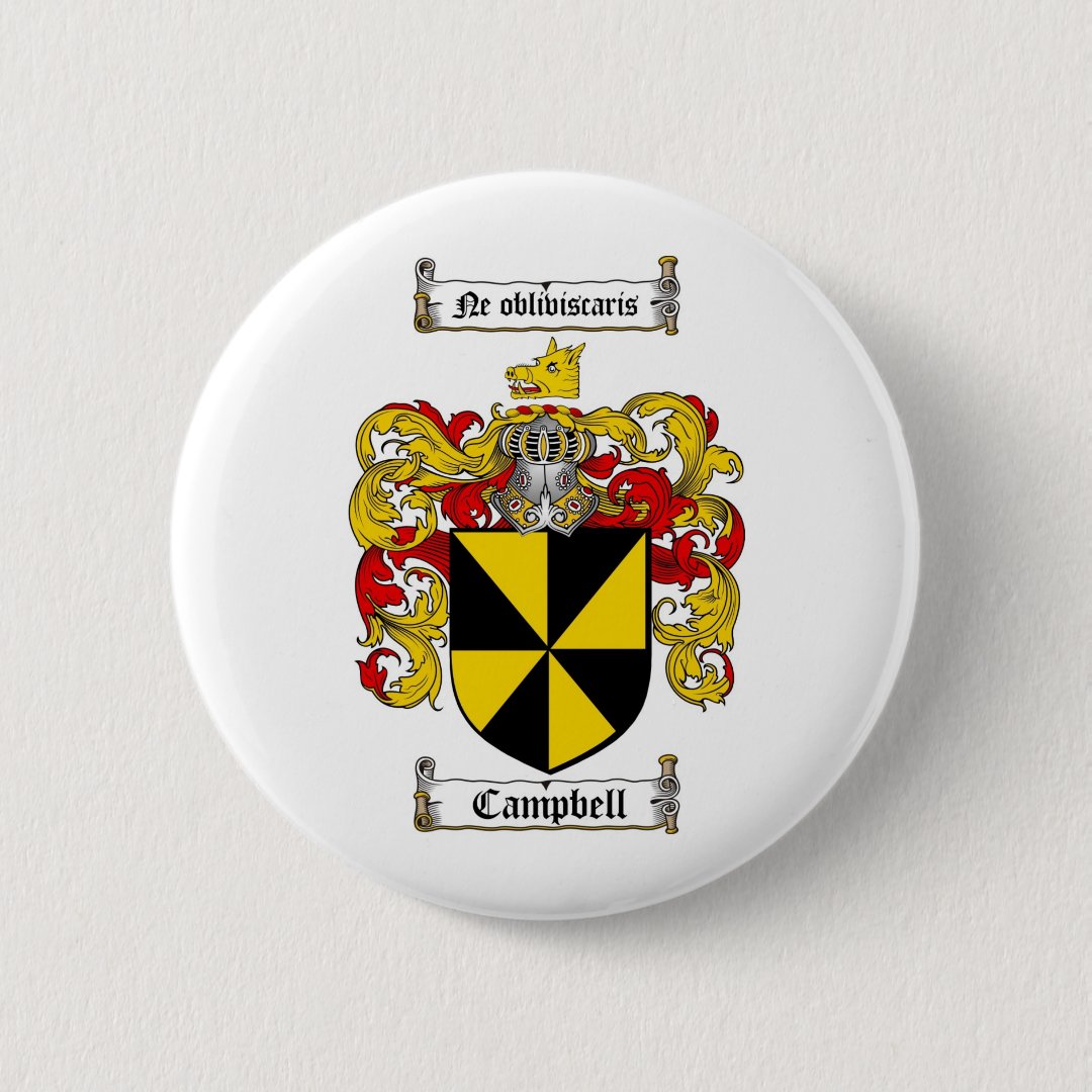 CAMPBELL FAMILY CREST - CAMPBELL COAT OF ARMS BUTTON | Zazzle