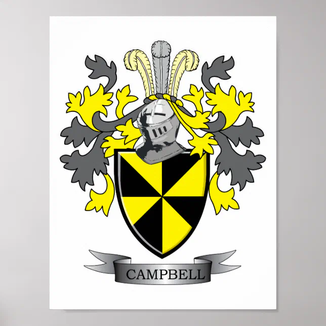 Campbell Family Crest Coat of Arms Poster | Zazzle