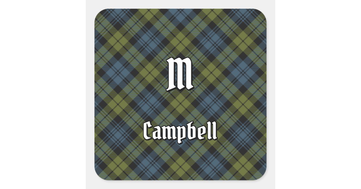 Campbell Tartan Square Sticker | Zazzle