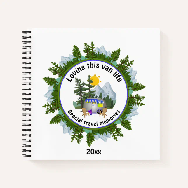 Camper CARAVAN Travel Adventures Custom Photo Notebook | Zazzle