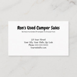 Camper Sales And Service Vintage Travel Trailer Business Card | Zazzle