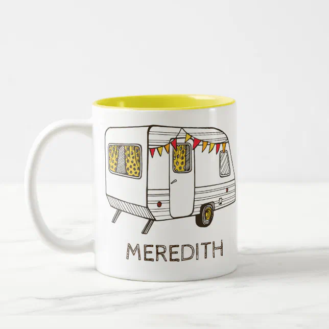 Camper Trailer Caravan Personalized Coffee Mug | Zazzle