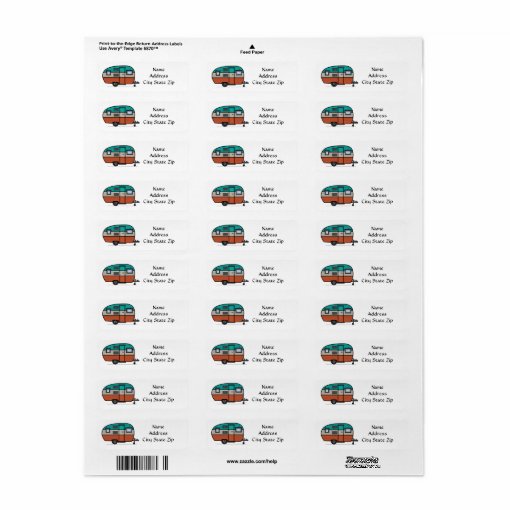 "CAMPER, TRAILER OR R.V." RETURN ADDRESS LABEL | Zazzle