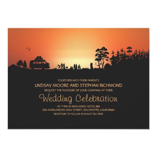 Camper van Camping Wedding Invitations | Zazzle.com