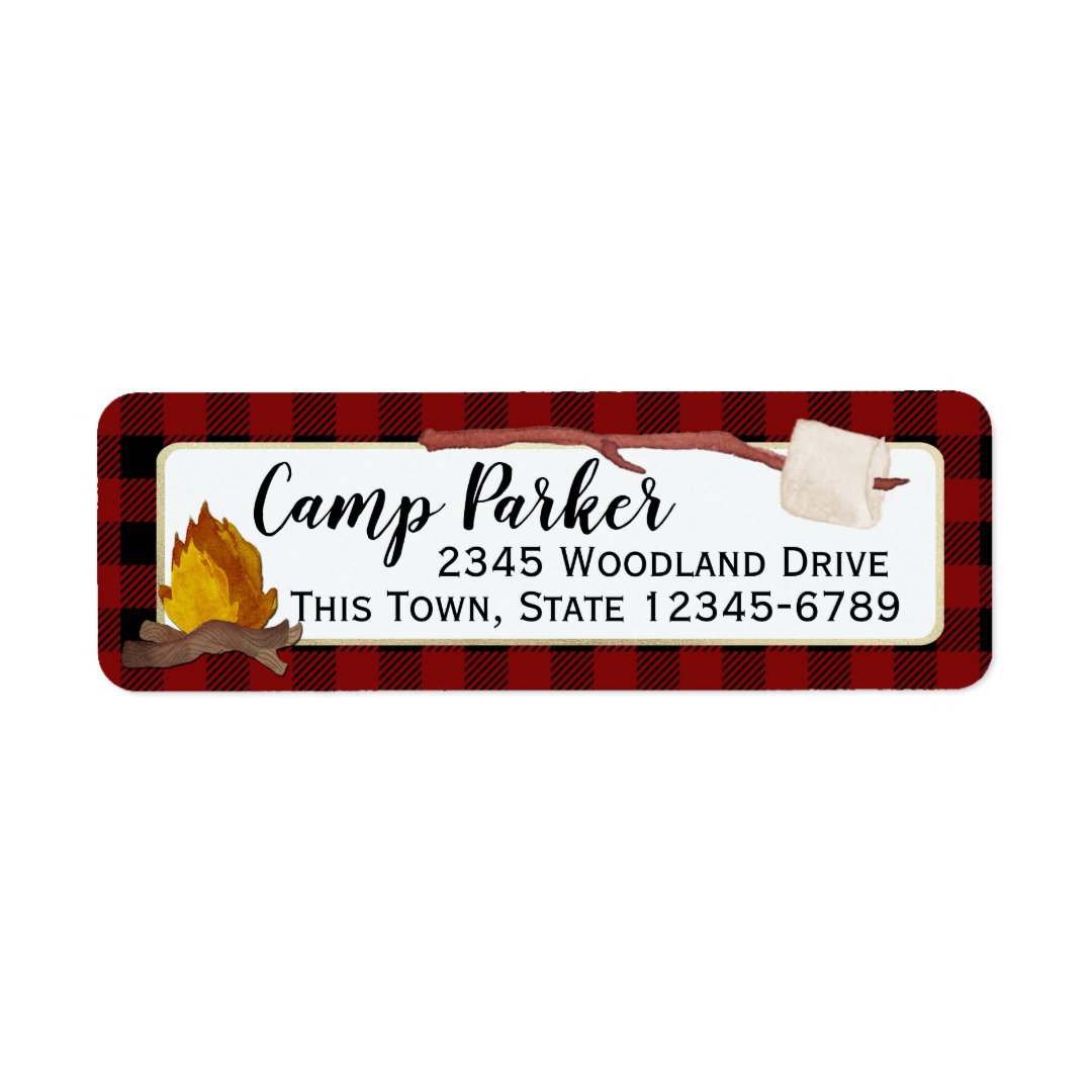 Campfire and Marshmallow Label | Zazzle