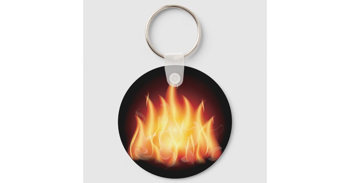 Campfire Flame Fire Keychain | Zazzle