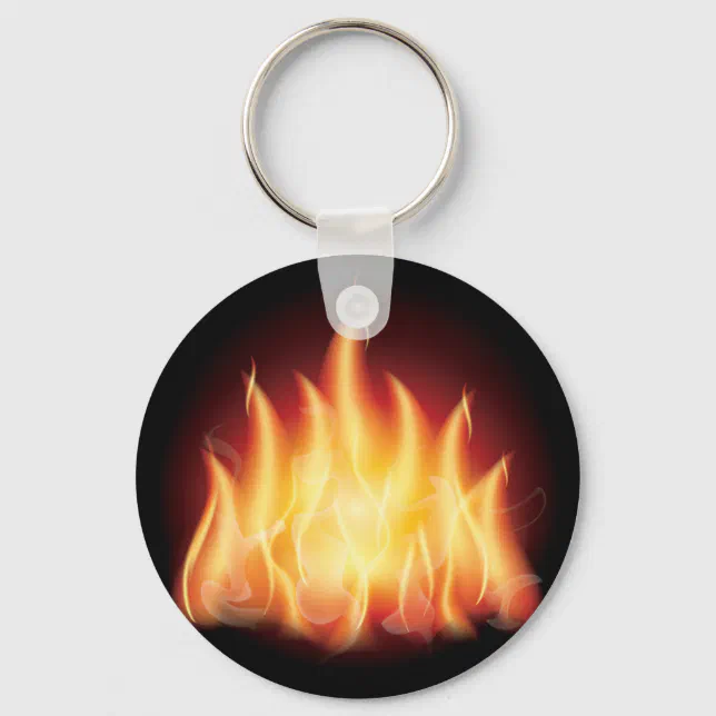 Campfire Flame Fire Keychain | Zazzle