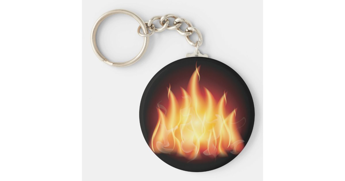 Campfire Flame Fire Keychain | Zazzle.com
