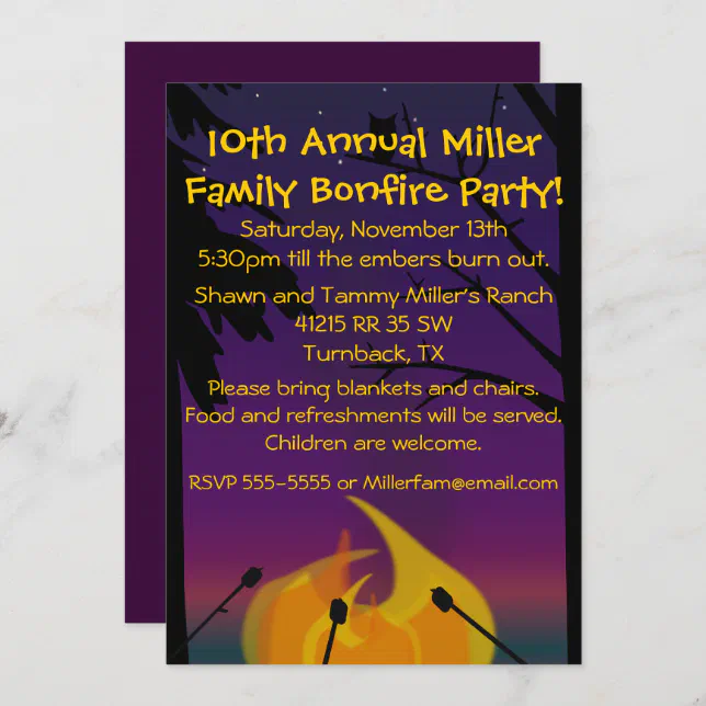 Campfire Party Invitation | Zazzle