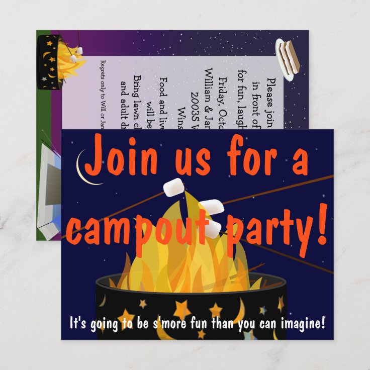Campfire Party Invitation | Zazzle