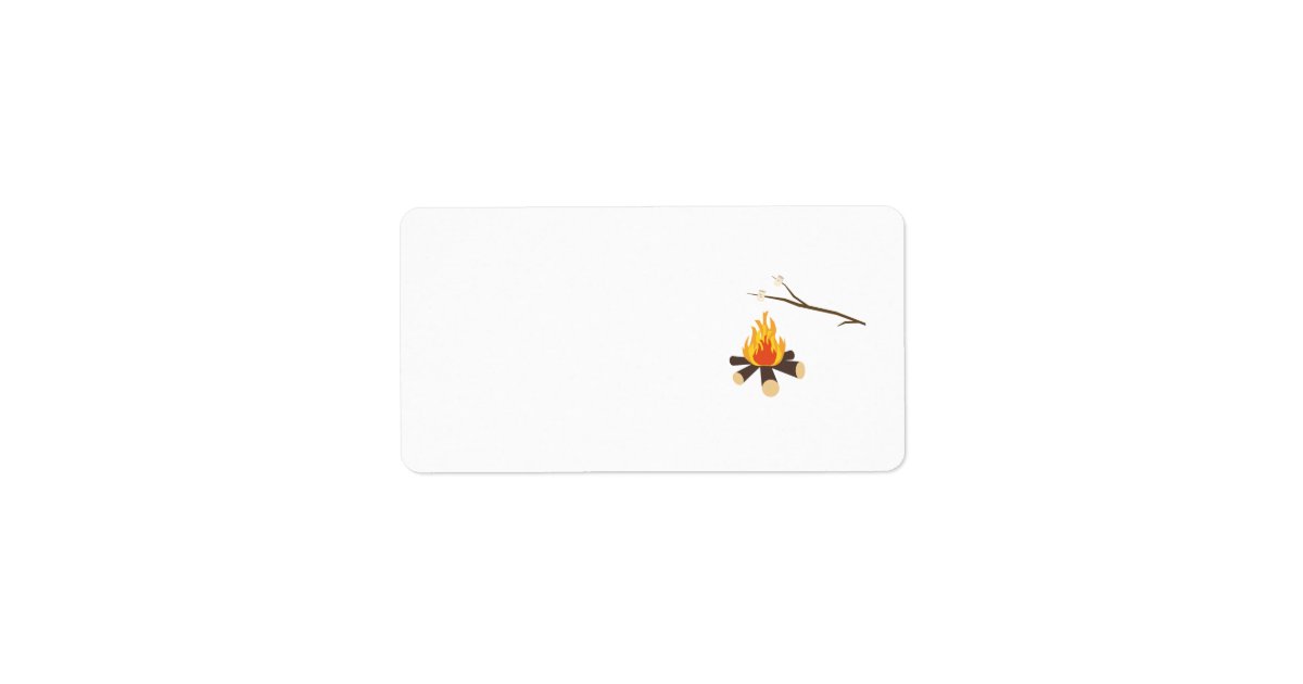 Campfire with marshmallows label | Zazzle