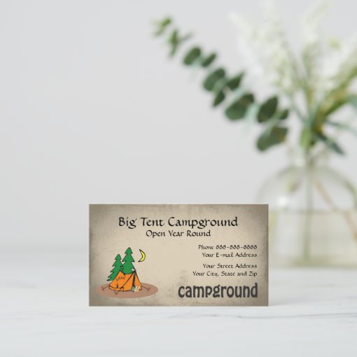 Campground Tent Outdoor Equipment Business Business Card | Zazzle