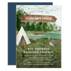 Boys Backyard Campout Birthday Invitations | Zazzle.com