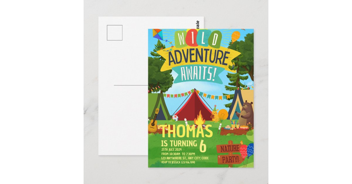 Camping Adventure Calling All Campers Birthday Postcard | Zazzle