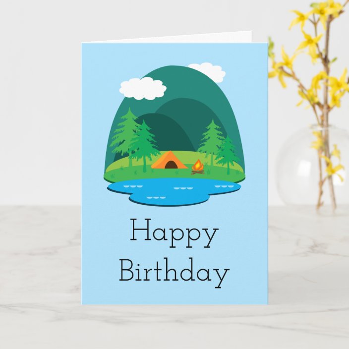 Camping Adventure Happy Birthday Card | Zazzle.com