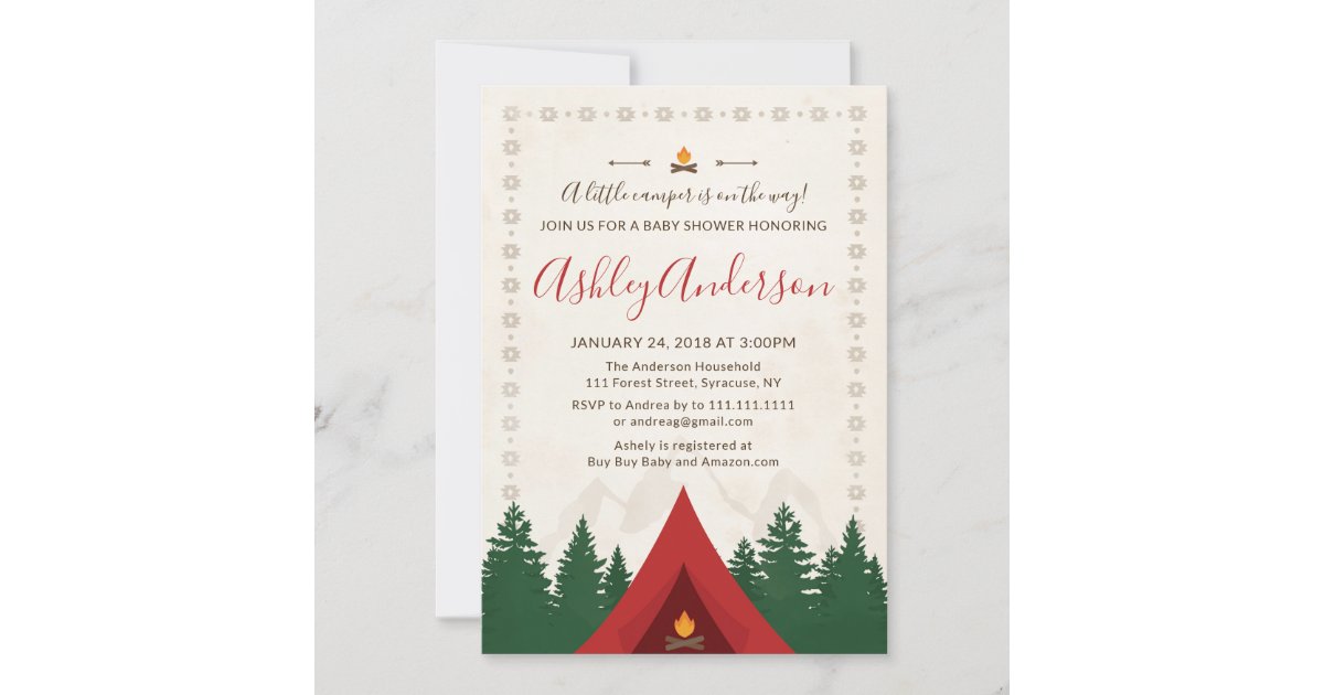 Camping Baby Shower Invitation | Zazzle