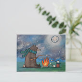 Camping Bear and Mice Roasting Marshmallows Postcard | Zazzle