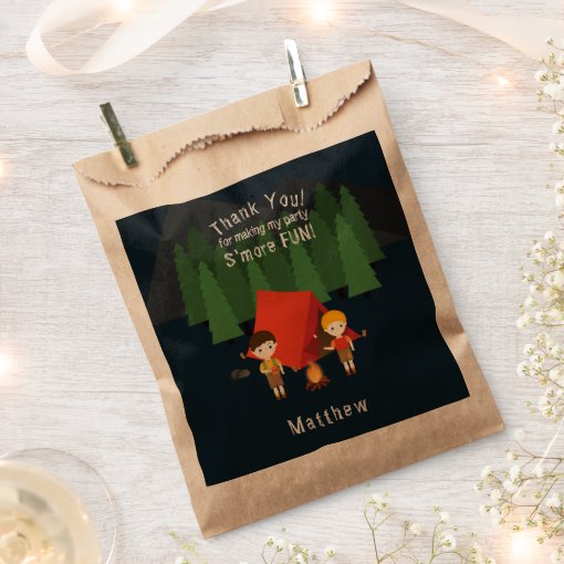 Camping Birthday Party Favor Bag | Zazzle