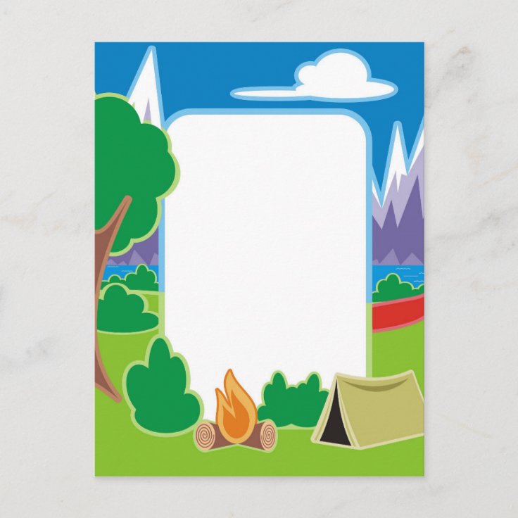 Camping Border Postcard | Zazzle