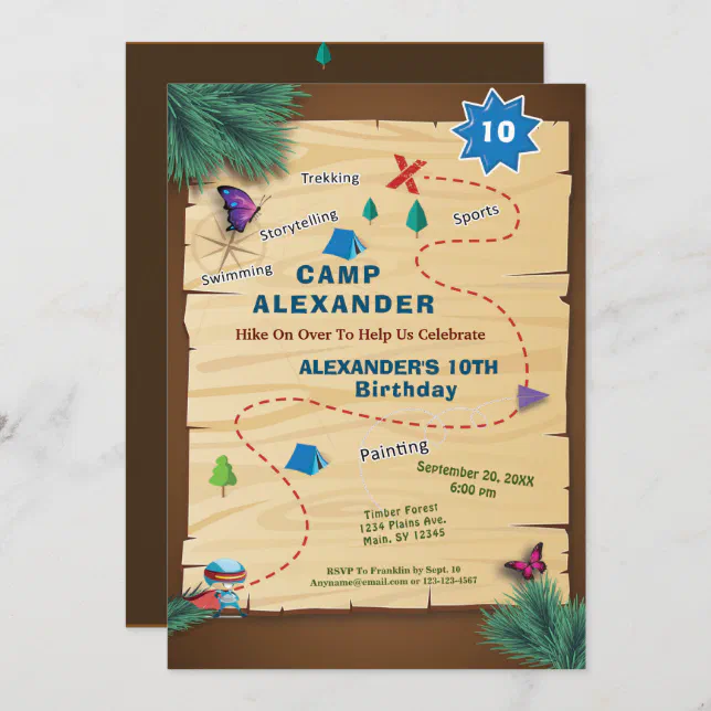Camping Camp Out Tent Birthday Party Invitation | Zazzle