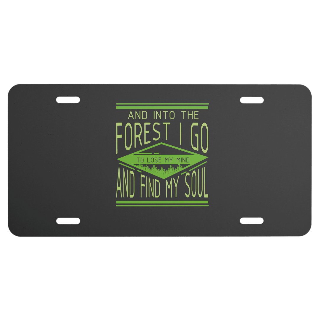 Camping Camper Forest Gift License Plate | Zazzle