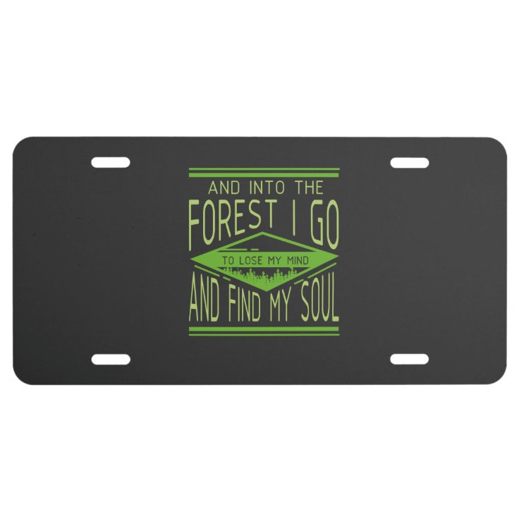 Camping Camper Forest Gift License Plate | Zazzle