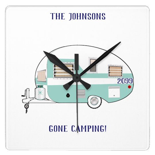 Camping Campers RV Trailer Acrylic Wall Clock | Zazzle.com
