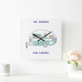 Camping Campers RV Trailer Acrylic Wall Clock | Zazzle