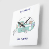 Camping Campers RV Trailer Acrylic Wall Clock | Zazzle