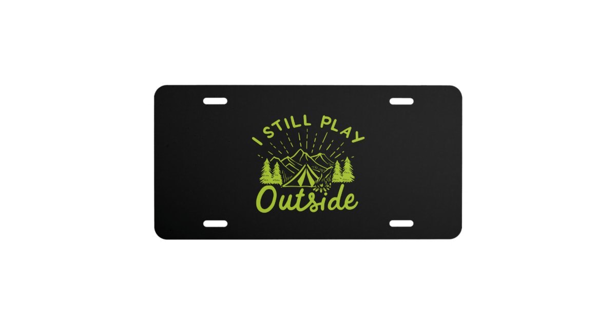 Camping Campfire Tent License Plate | Zazzle