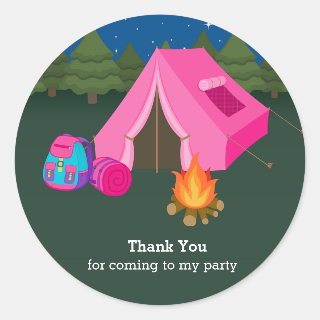 Camping Classic Round Sticker | Zazzle