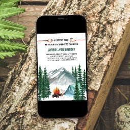 Camping Grill and Smores Camp Out Birthday Invitation | Zazzle