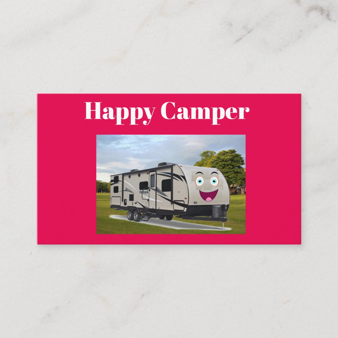 Camping Happy Retirement in ithe RV by Funnycoomb Business Card | Zazzle