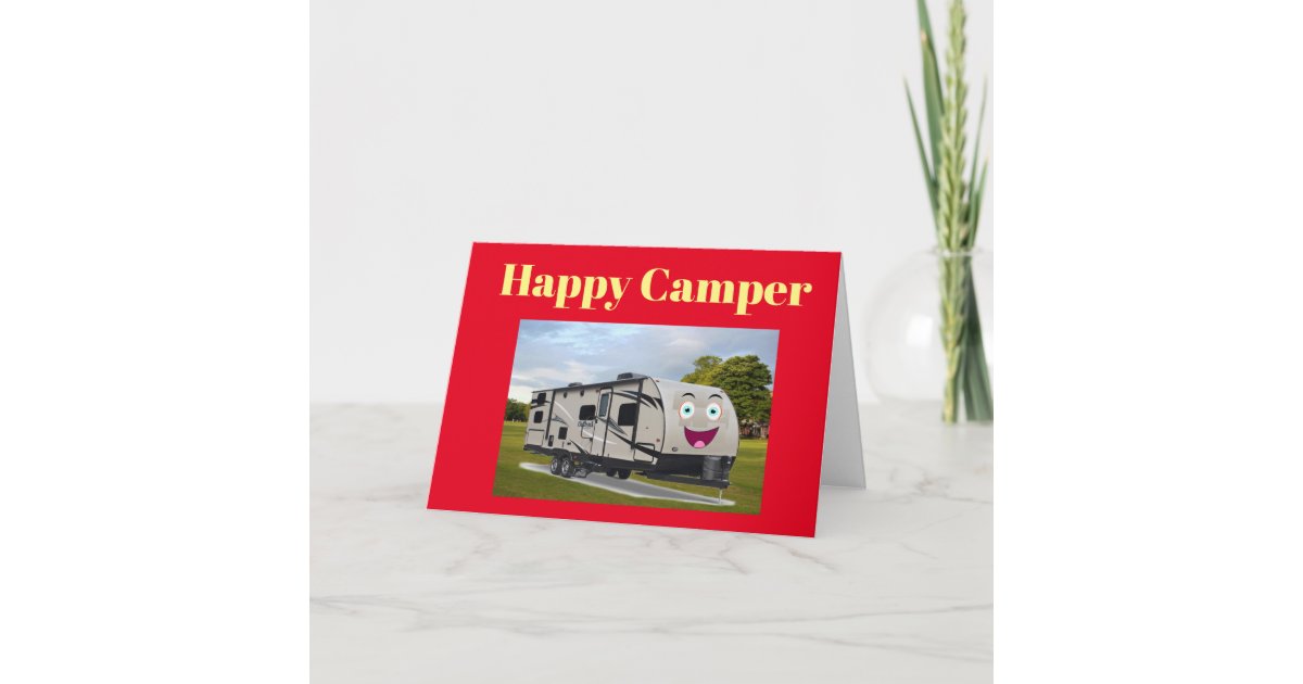 Camping Happy Retirement in ithe RV by Funnycoomb Card | Zazzle