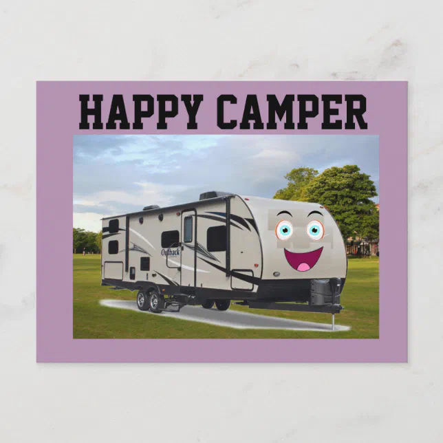 Camping Happy Retirement in ithe RV by Funnycoomb Postcard | Zazzle