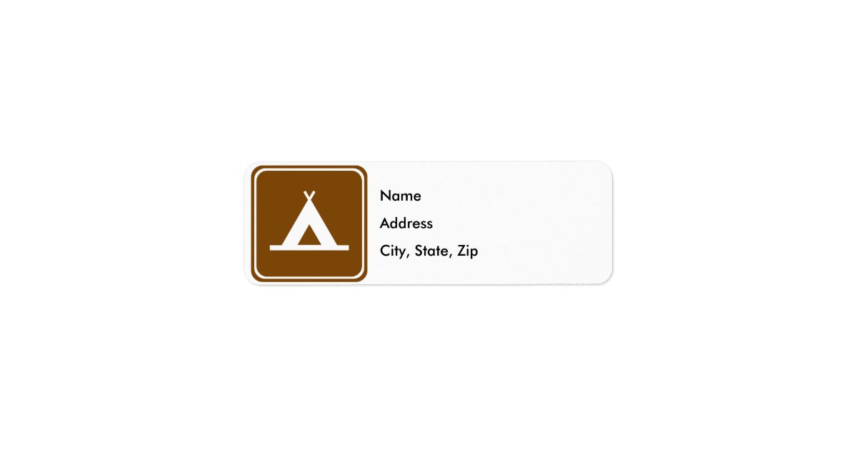 Camping Highway Sign Label | Zazzle