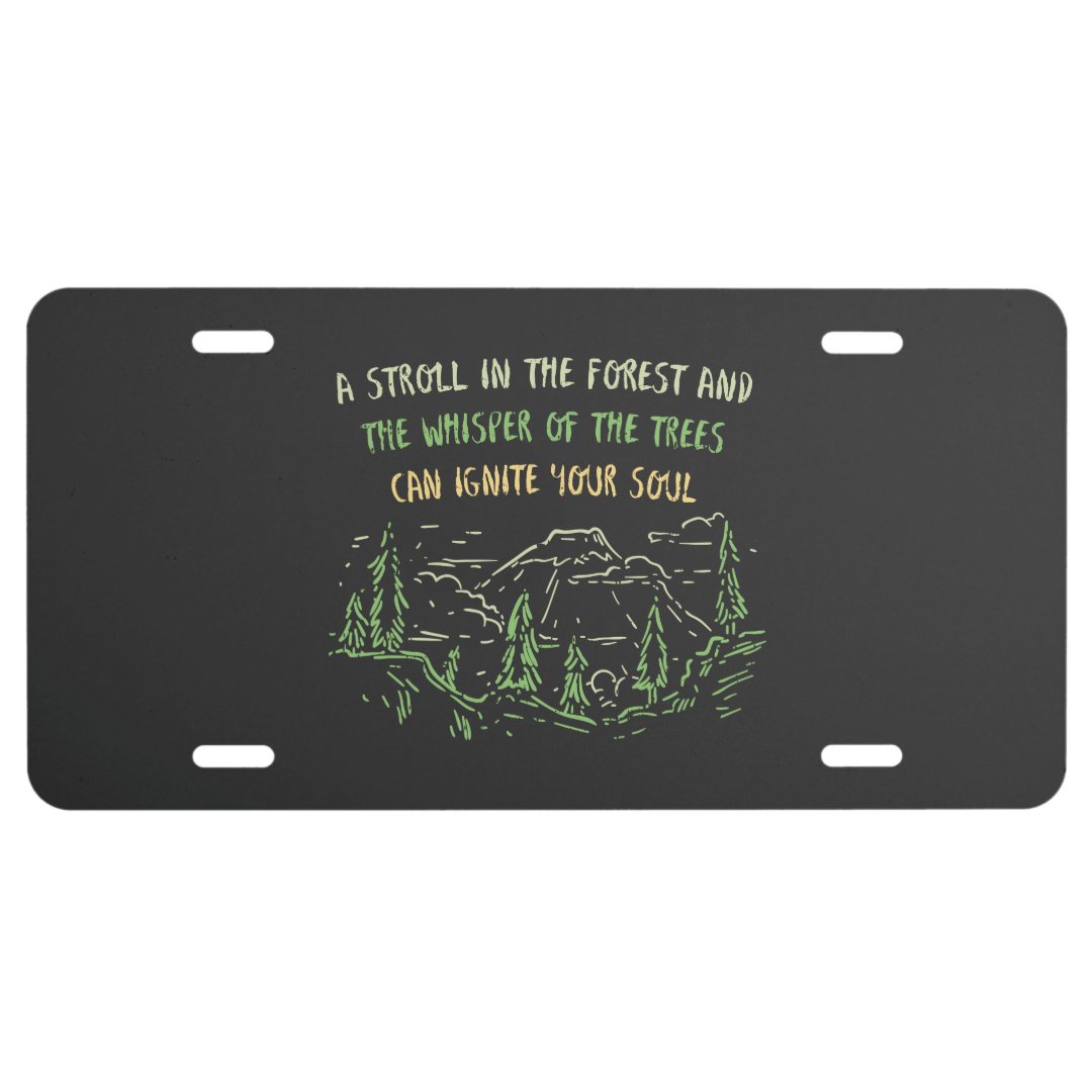 Camping Hiking Mountains Gift License Plate | Zazzle