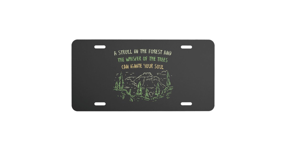 Camping Hiking Mountains Gift License Plate | Zazzle