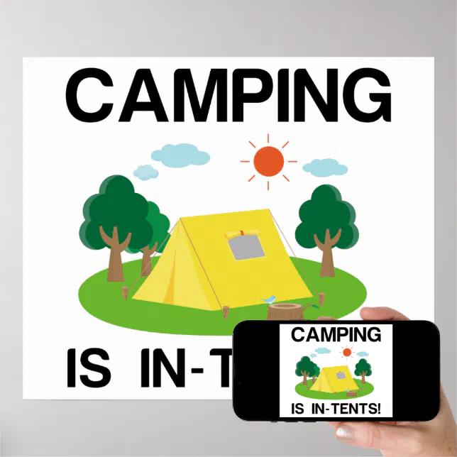 CAMPING IN TENTS POSTER | Zazzle