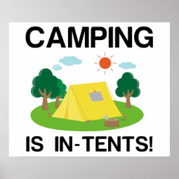 CAMPING IN TENTS POSTER | Zazzle