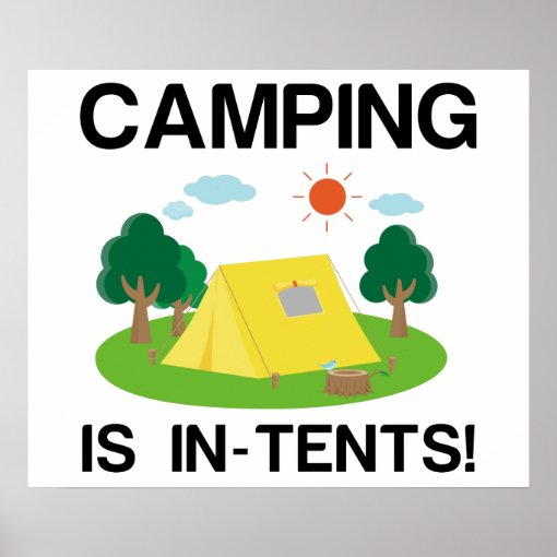 CAMPING IN TENTS POSTER | Zazzle