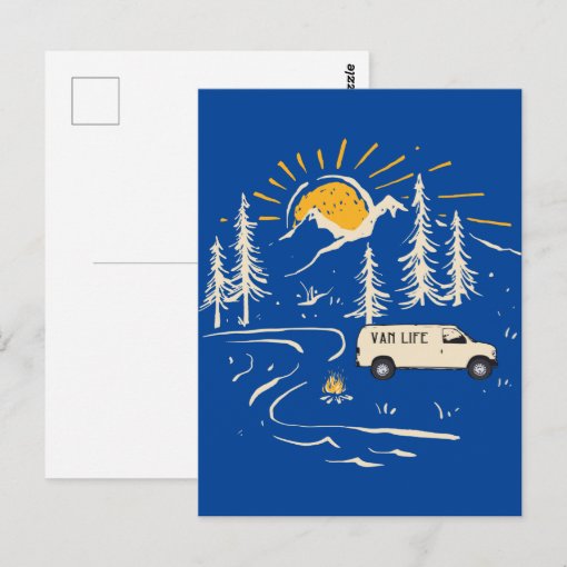 Camping In The Mountains Van Life Postcard | Zazzle